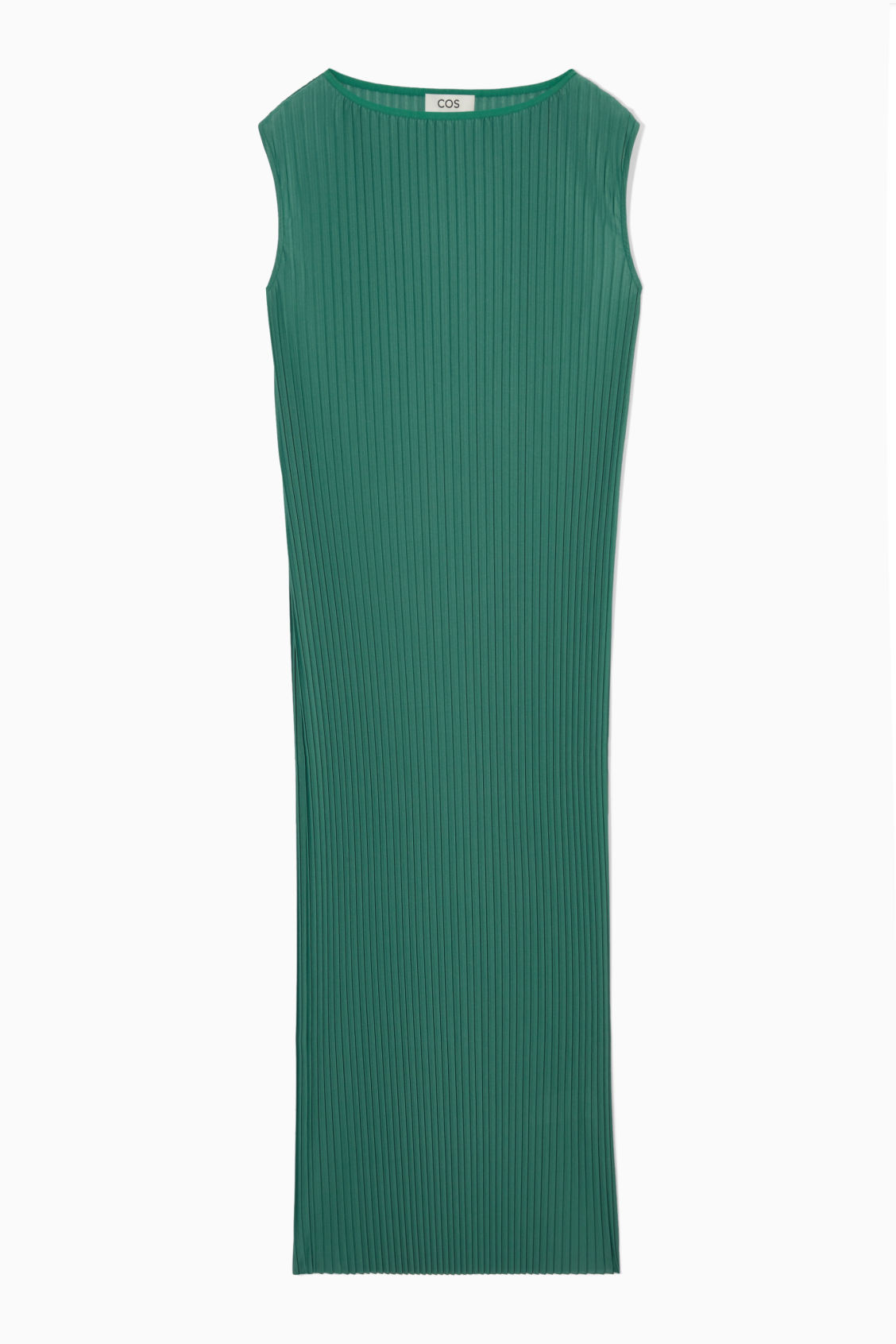 Cos Sleeveless Pleated Maxi Dress In Green Endource