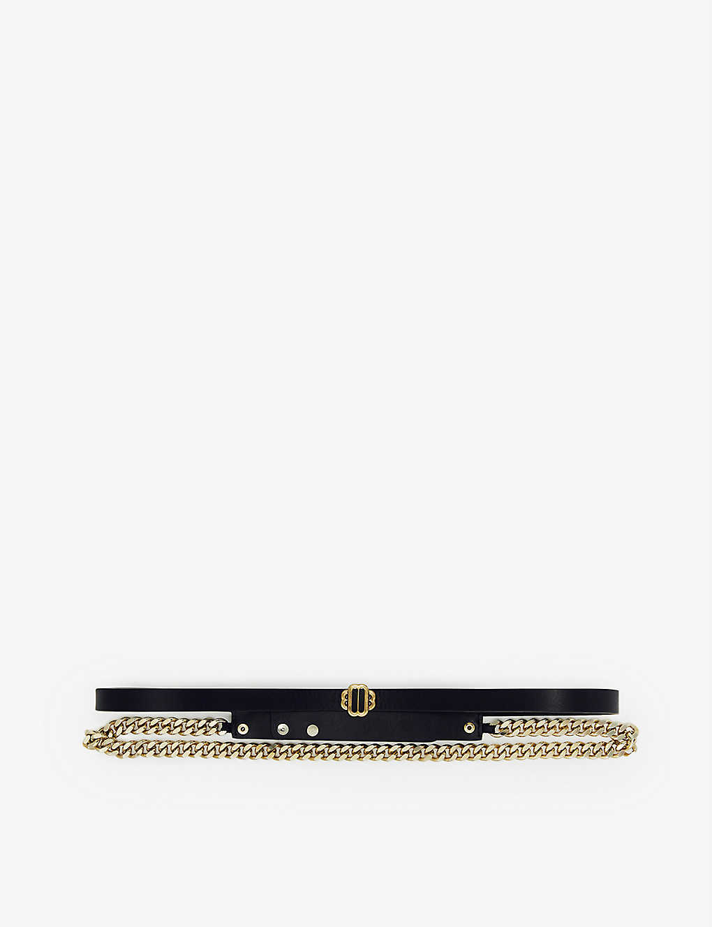 MAJE Clover Chain Detail Leather Belt | Endource