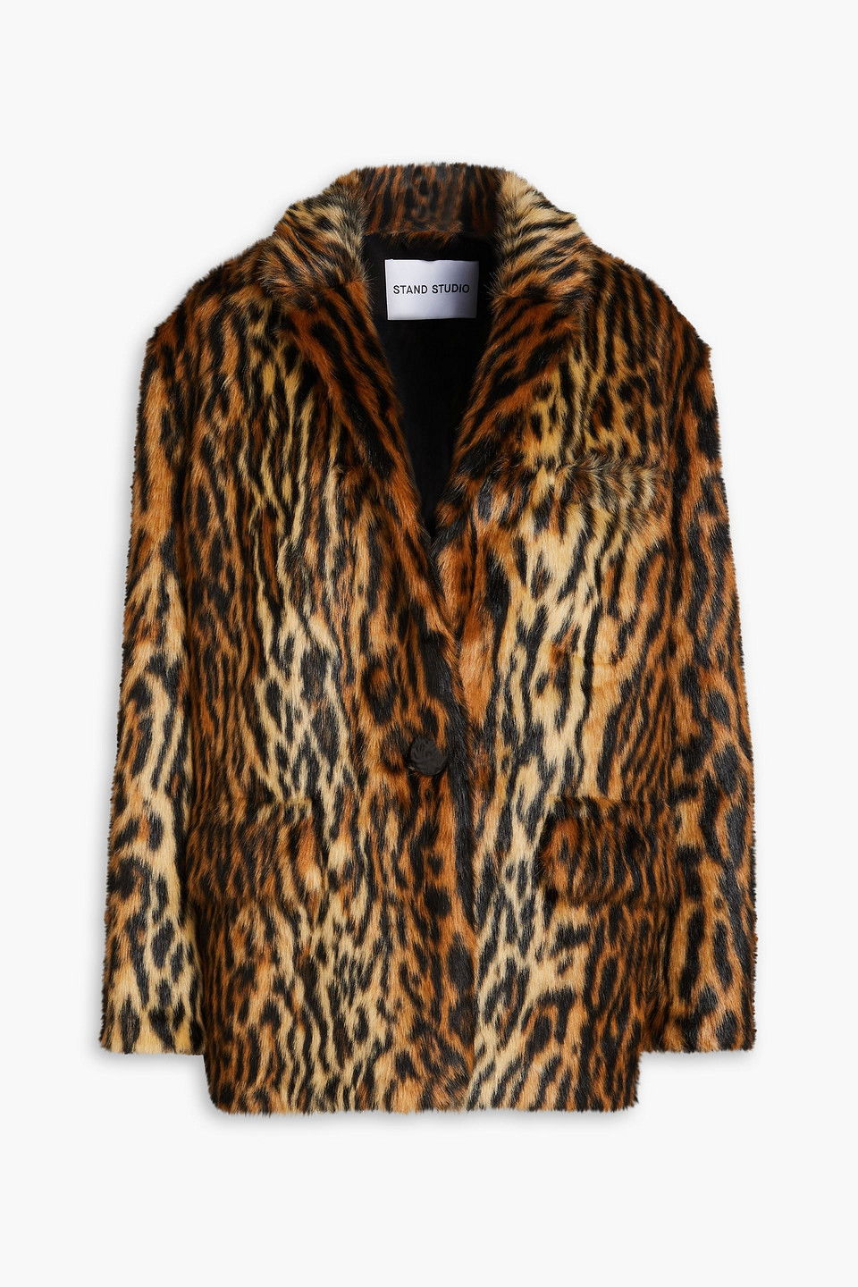 STAND STUDIO Leopard-Print Faux Fur Jacket in Animal Print | Endource