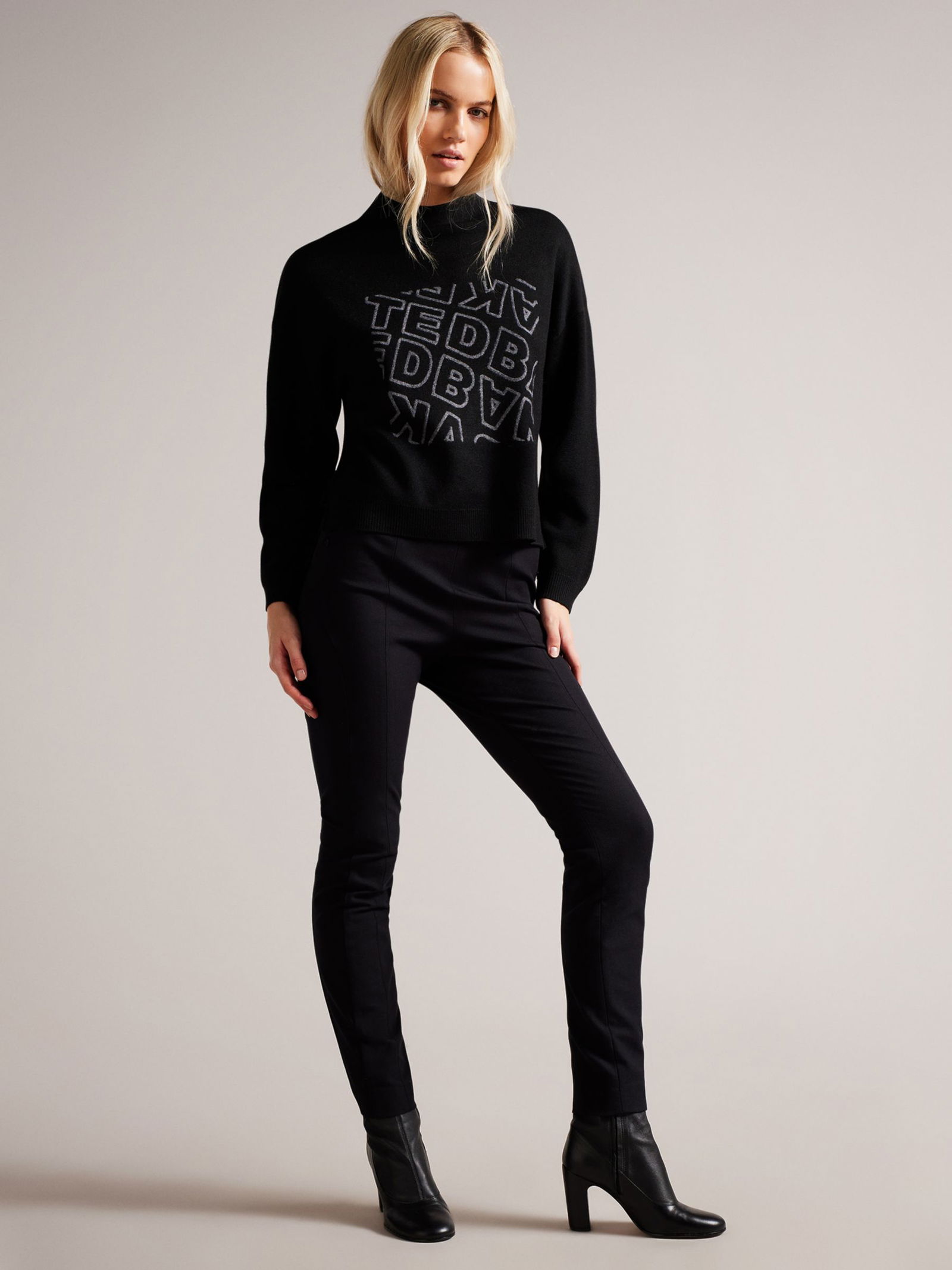 TED BAKER Elonia Logo Jumper in Black | endource