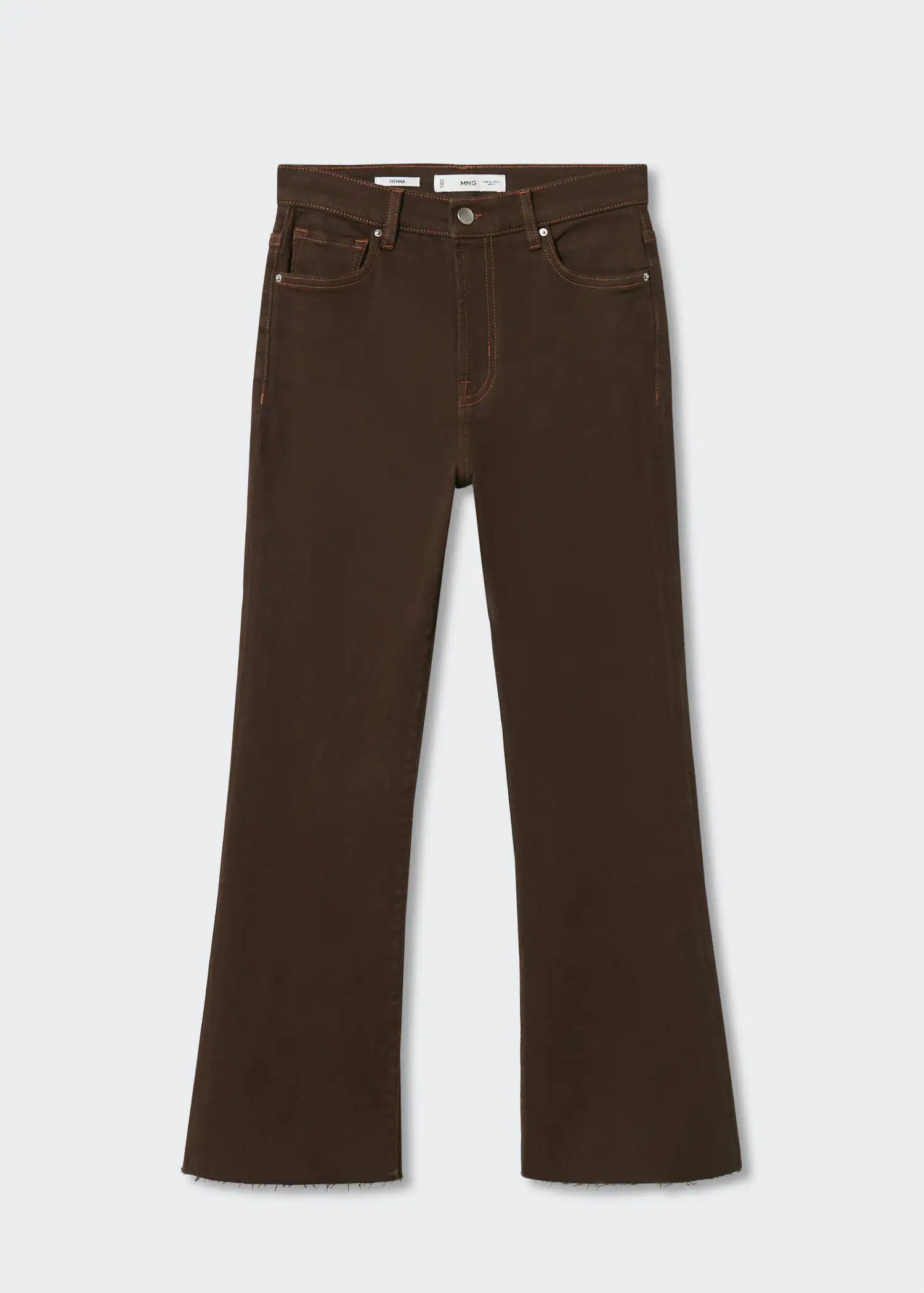 MANGO High-Waist Bootcut Jeans in Brown | Endource