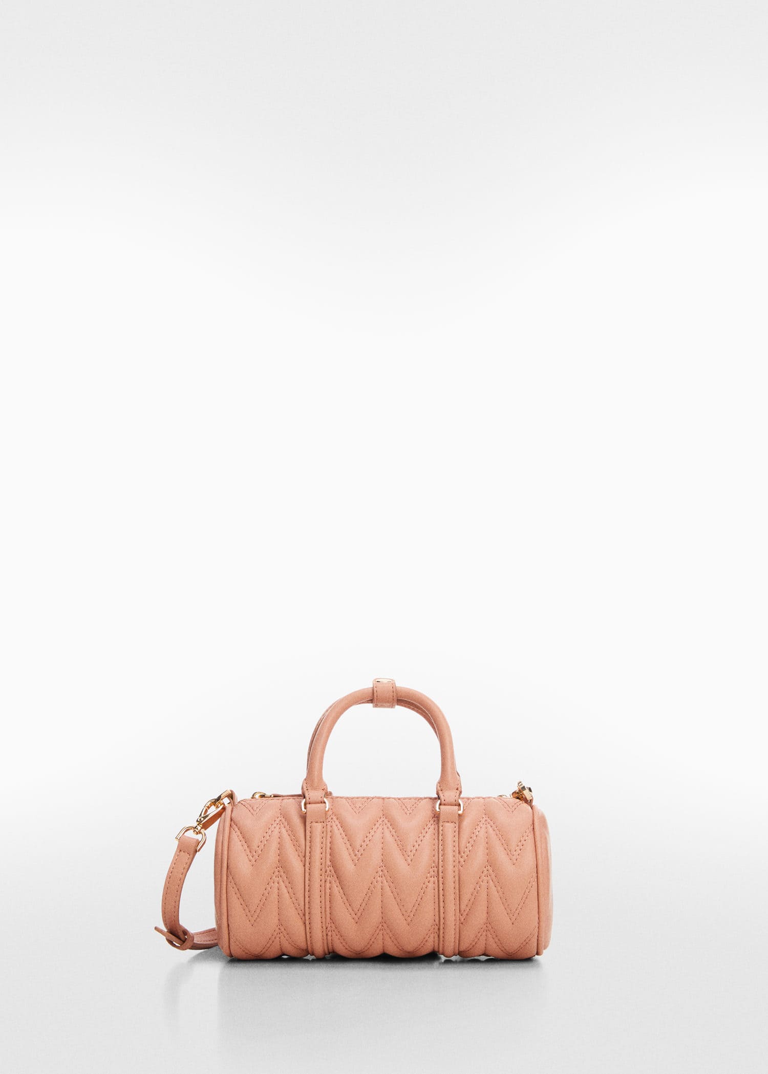 MANGO Padded Bowling Bag in Pastel Pink | endource