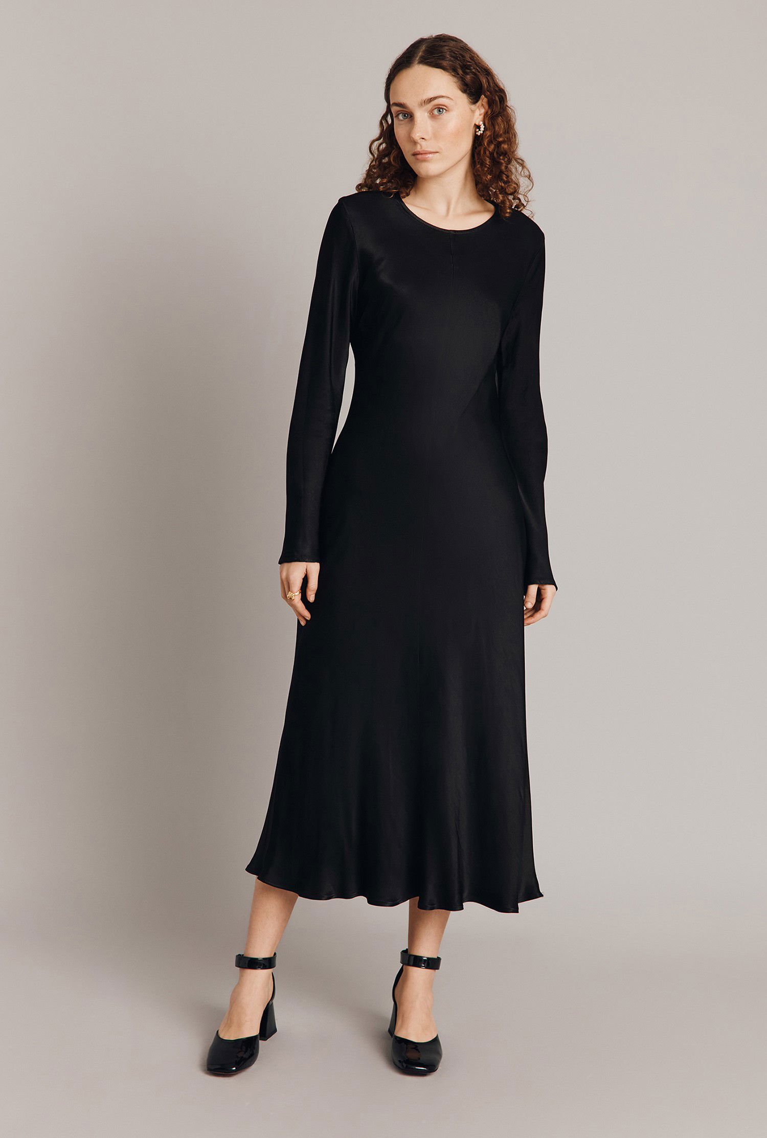 GHOST Mari Satin Midi Dress | endource