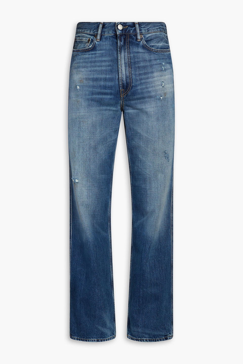 ACNE STUDIOS Distressed Faded Denim Jeans in Blue | Endource