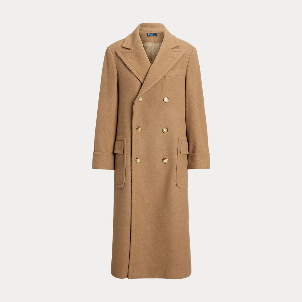POLO RALPH LAUREN Camel-Hair Twill Long Polo Coat in Brown | Endource