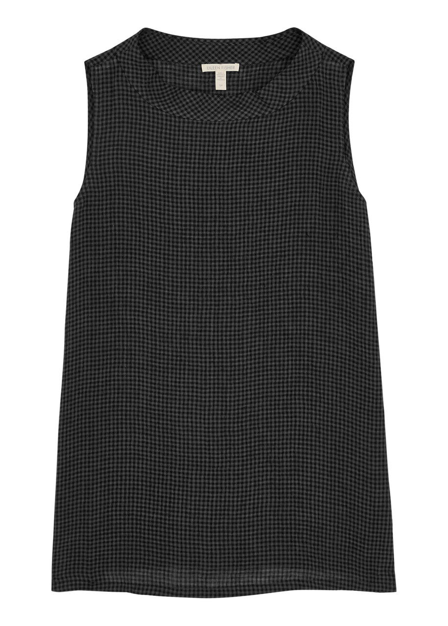 EILEEN FISHER Checked Seersucker Top | endource