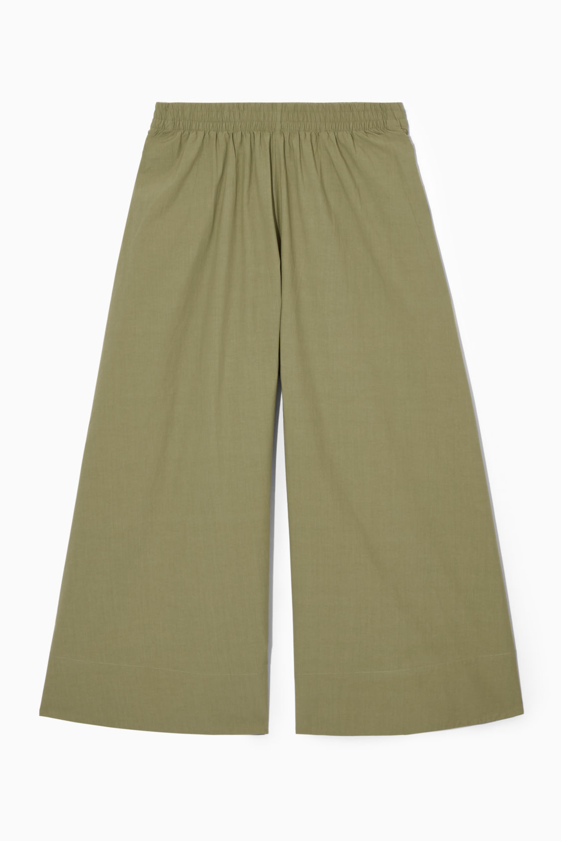 COS Lightweight Elasticated Culottes in KHAKI GREEN | endource