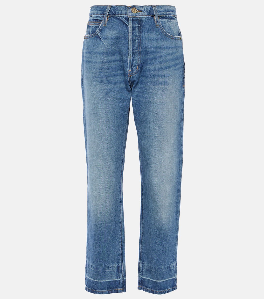 FRAME Le Mec High-Rise Straight Jeans | endource