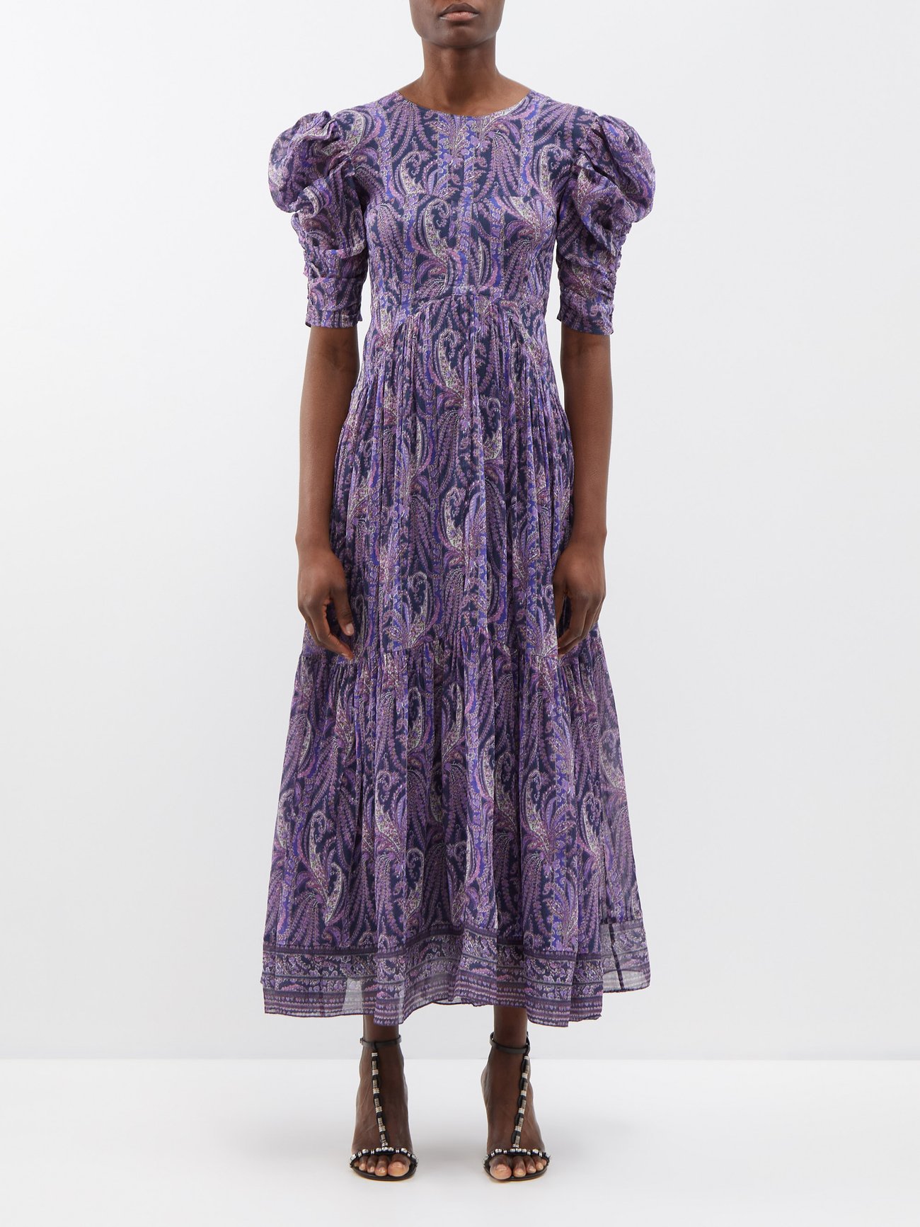 ISABEL MARANT Bealisa Paisley-Print Dress in Purple | endource