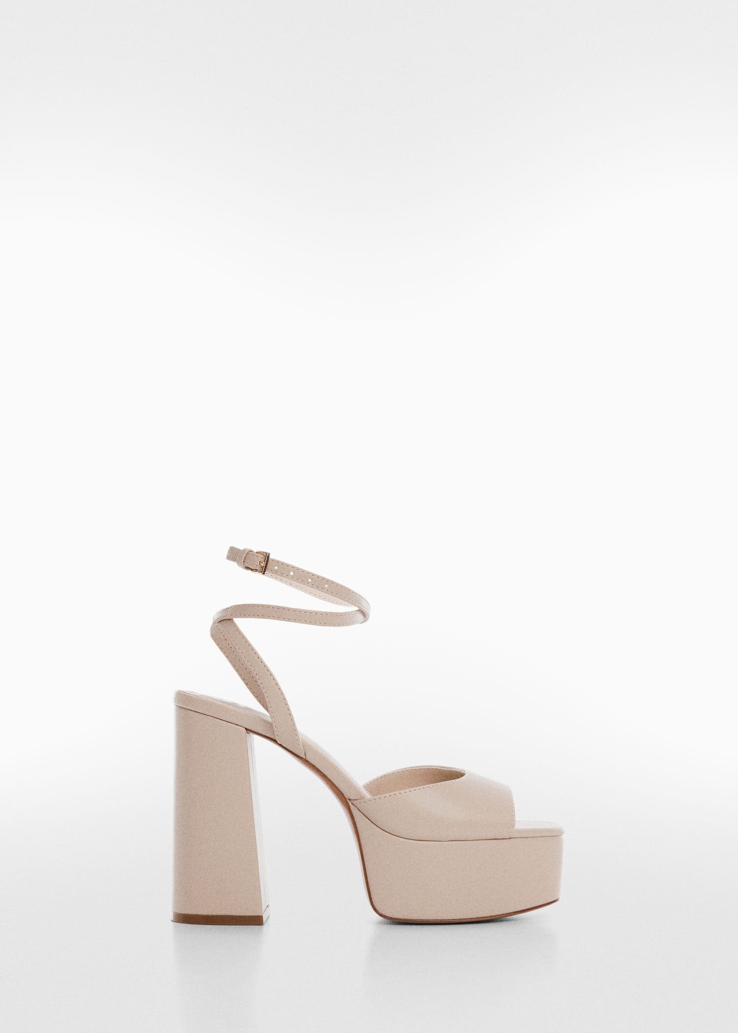 MANGO Platform Ankle-Cuff Sandals in Ecru | endource