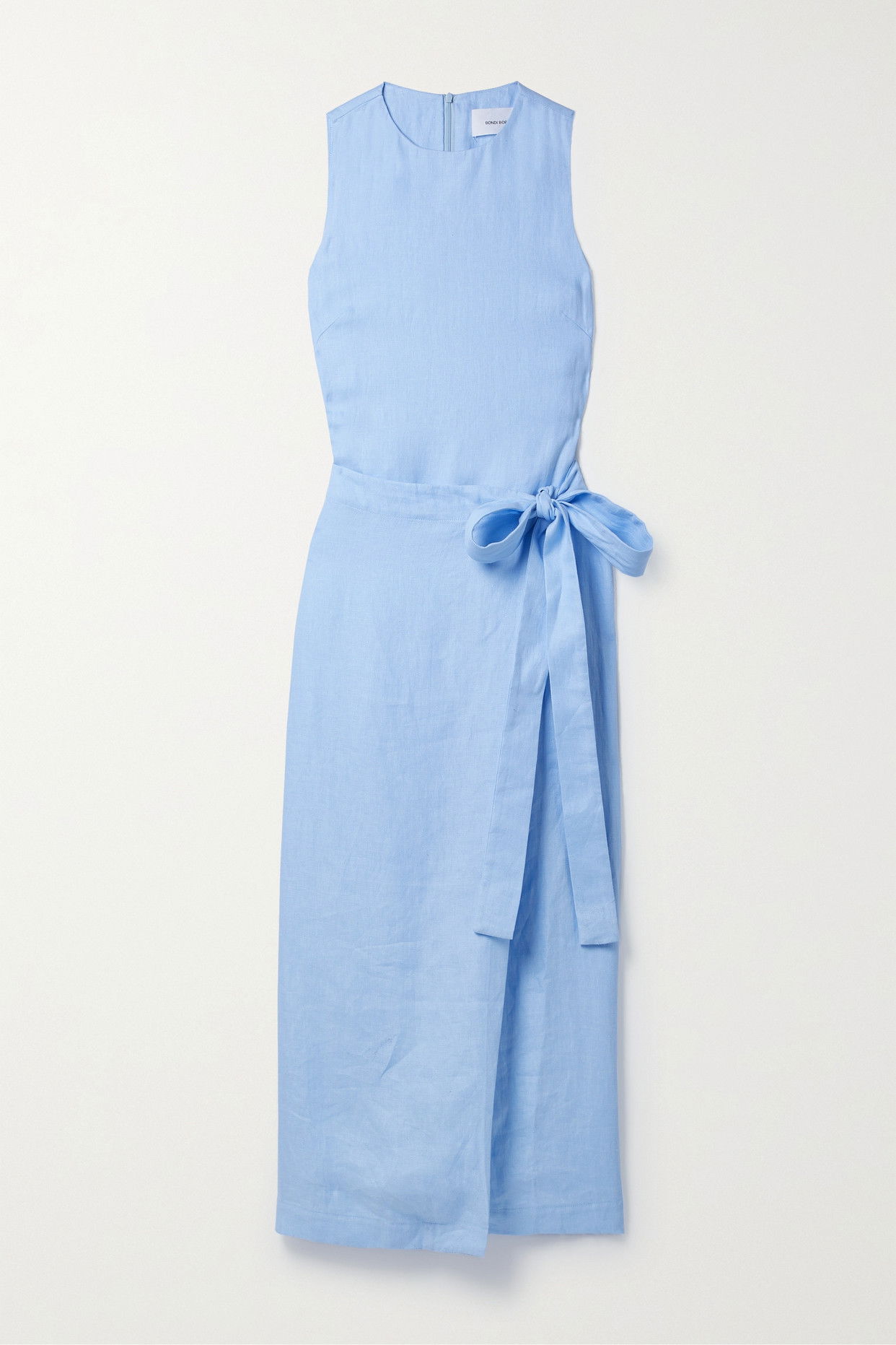 BONDI BORN Rhodes Maxi Wrap Dress in Blue | Endource