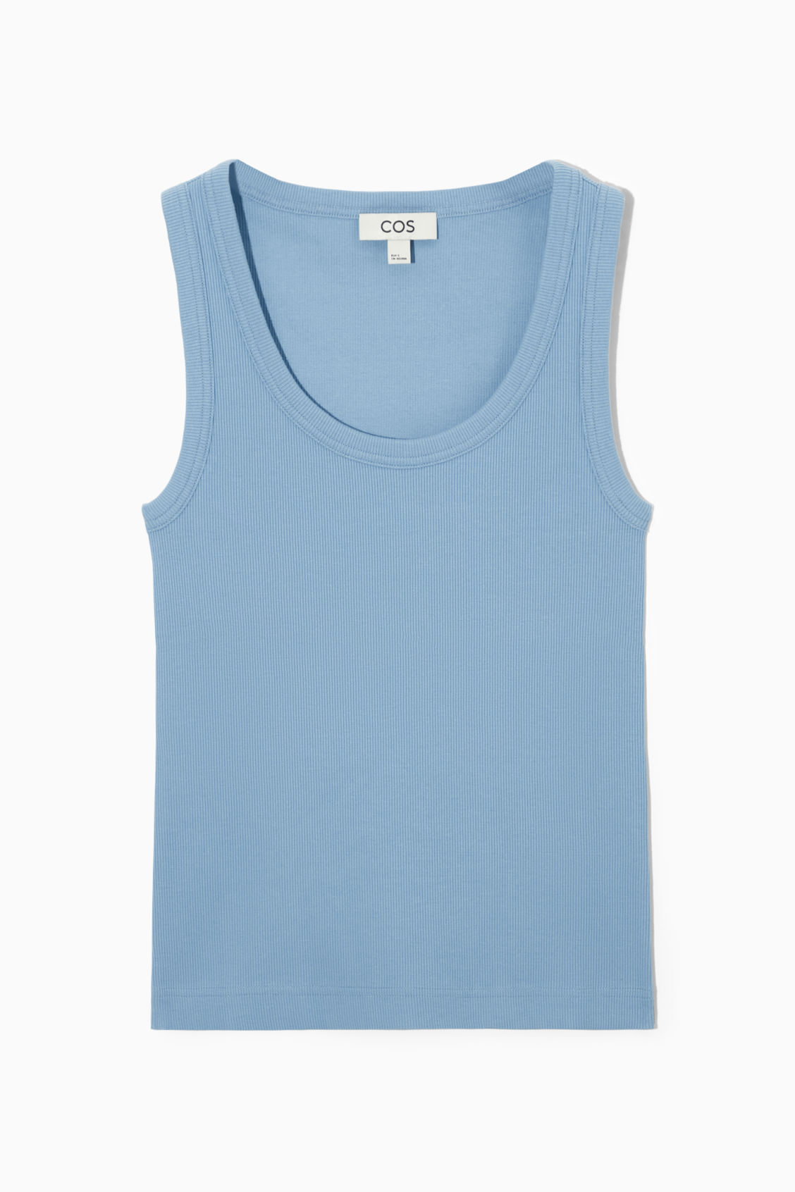 COS Scoop-Neck Ribbed Tank Top in LIGHT BLUE | Endource