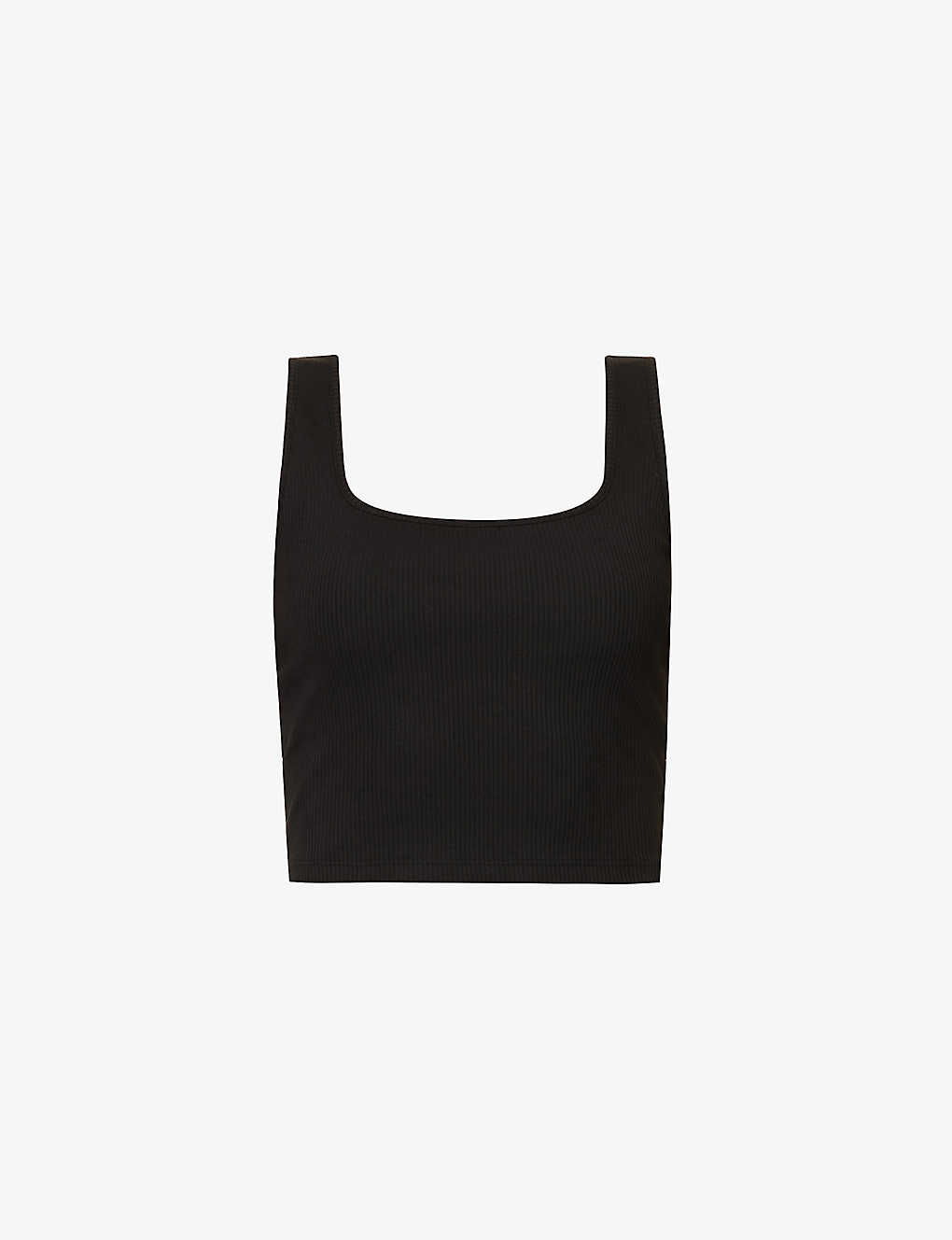 SKIN Inari Cropped Stretch-Cotton Top in BLACK | Endource