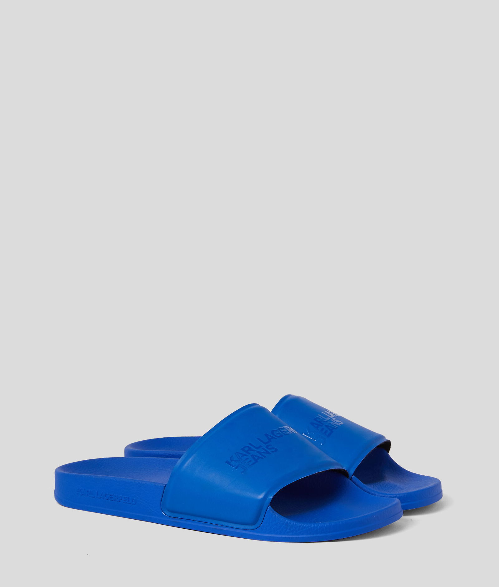 KARL LAGERFELD Kondo Logo Slides in Blue | endource
