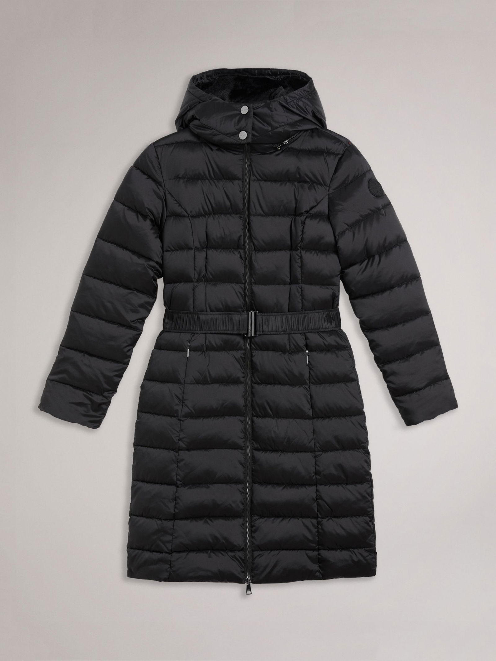 TED BAKER Aliciee Longline Hooded Padded Coat in Black | endource