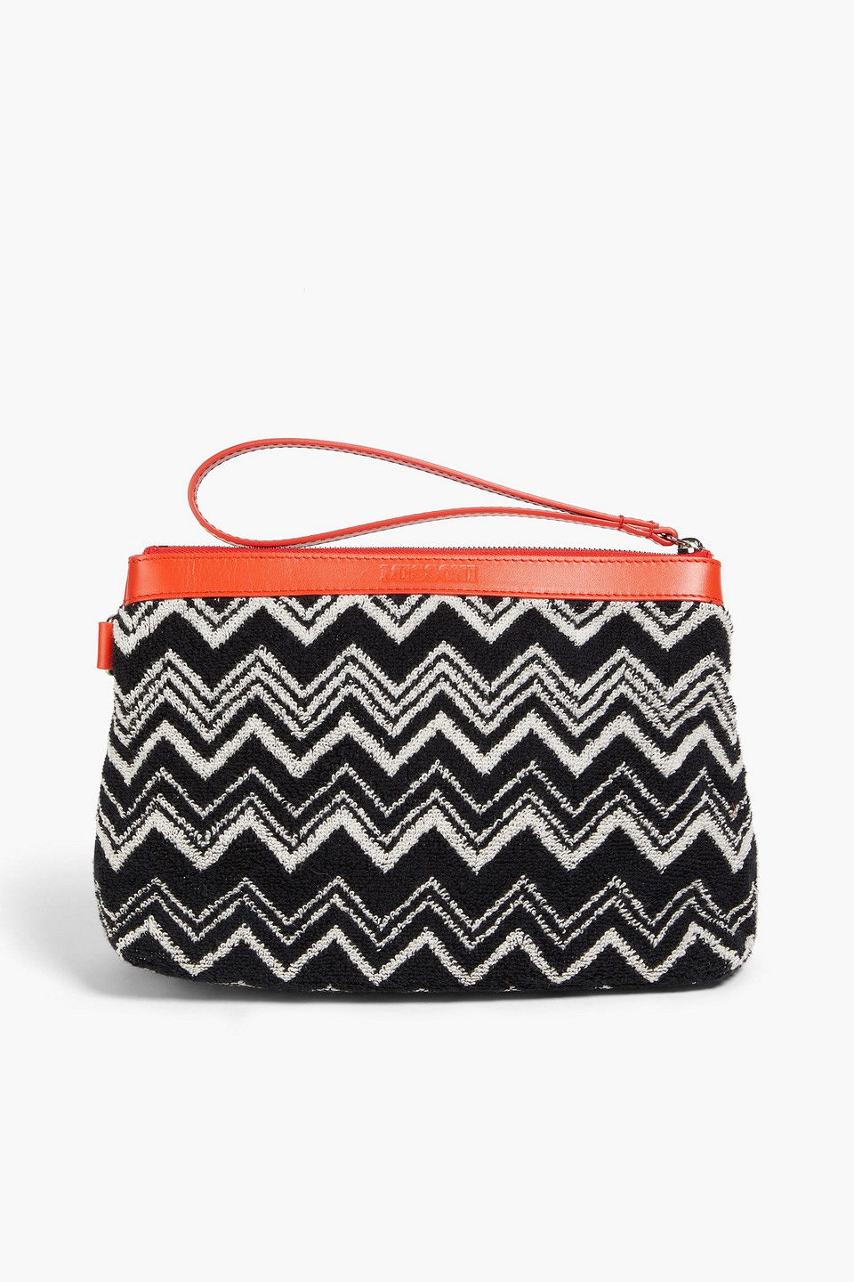 MISSONI Striped Terry And Leather Pouch | Endource