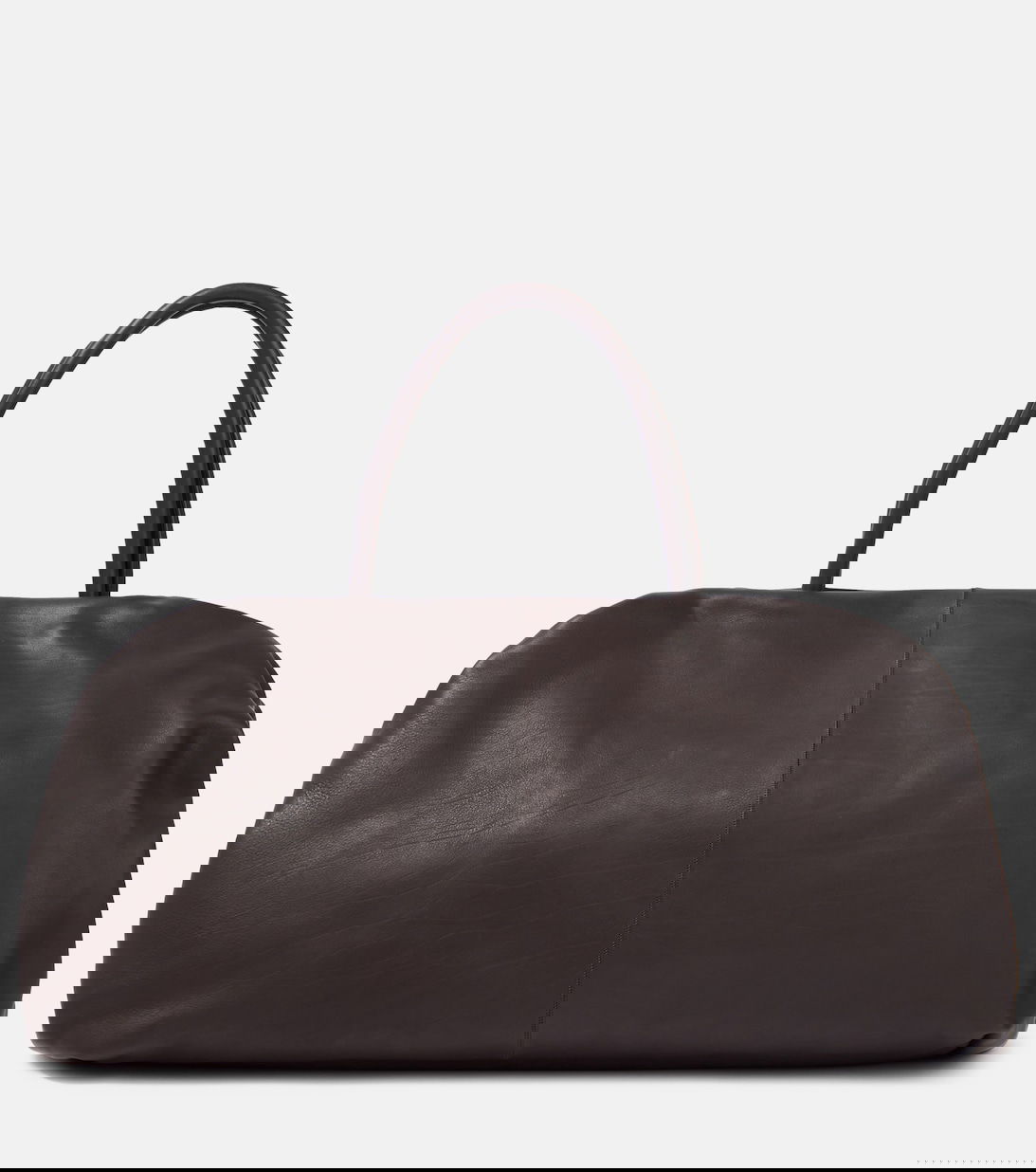 THE ROW Elio Bourse Leather Tote Bag in Brown | endource
