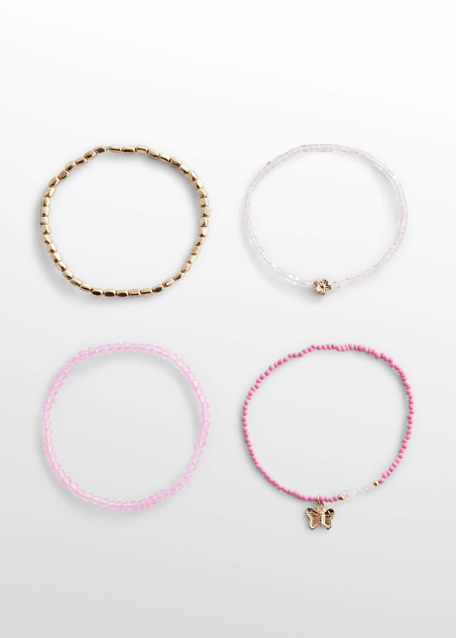 MANGO Pack Of 4 Bracelets in Pink | endource