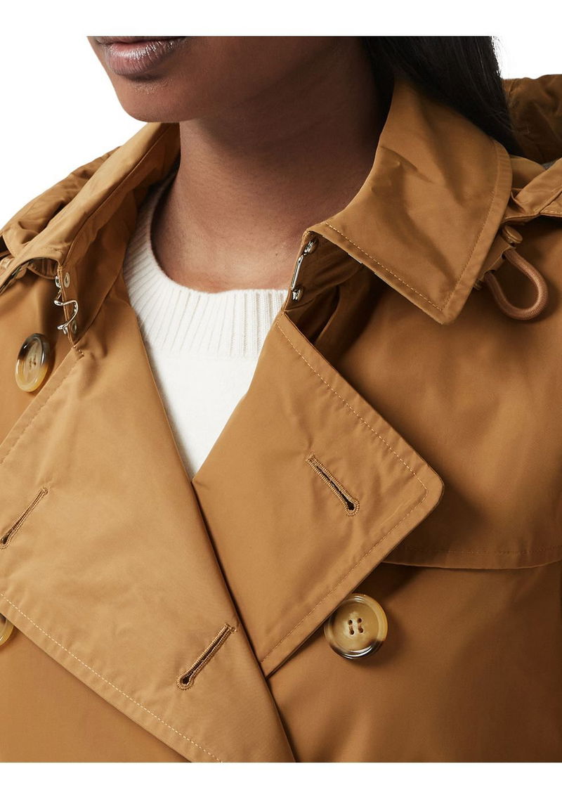 BURBERRY Detachable Hood Taffeta Kensington Trench Coat | endource