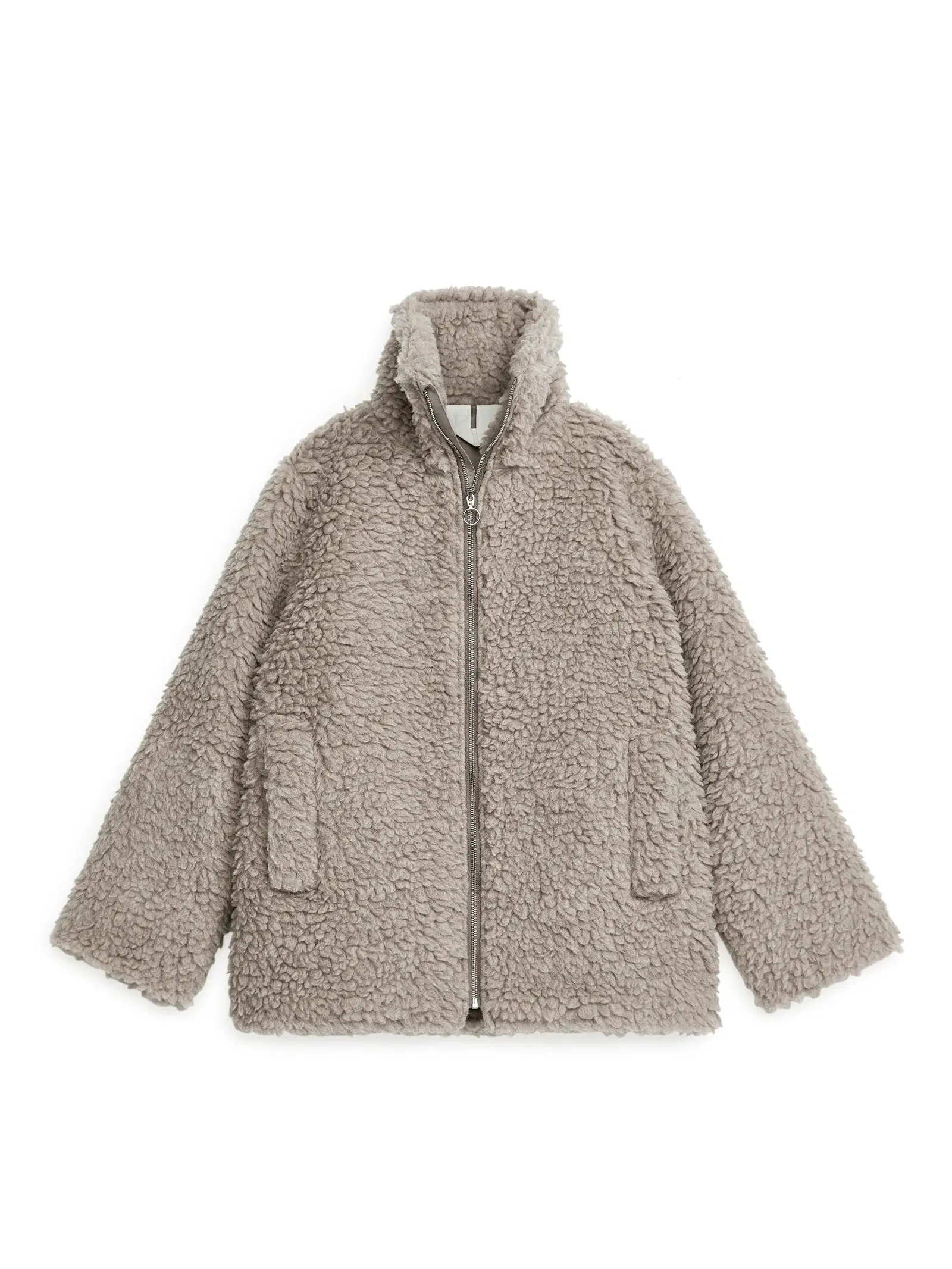 ARKET Wool-Blend Pile Jacket in Dark Beige | endource