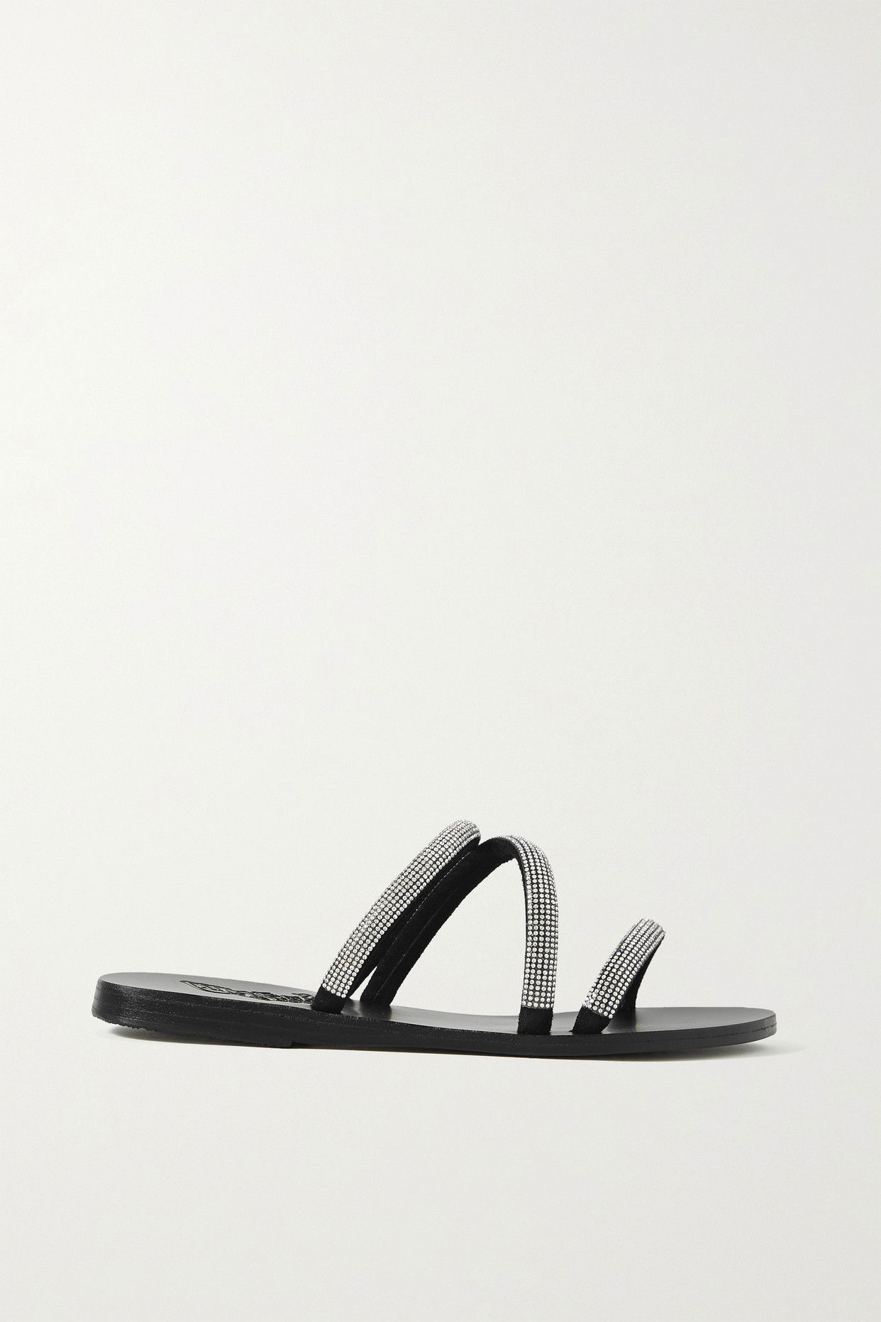 ANCIENT GREEK SANDALS Polytimi Diamante Crystal-Embellished Suede ...