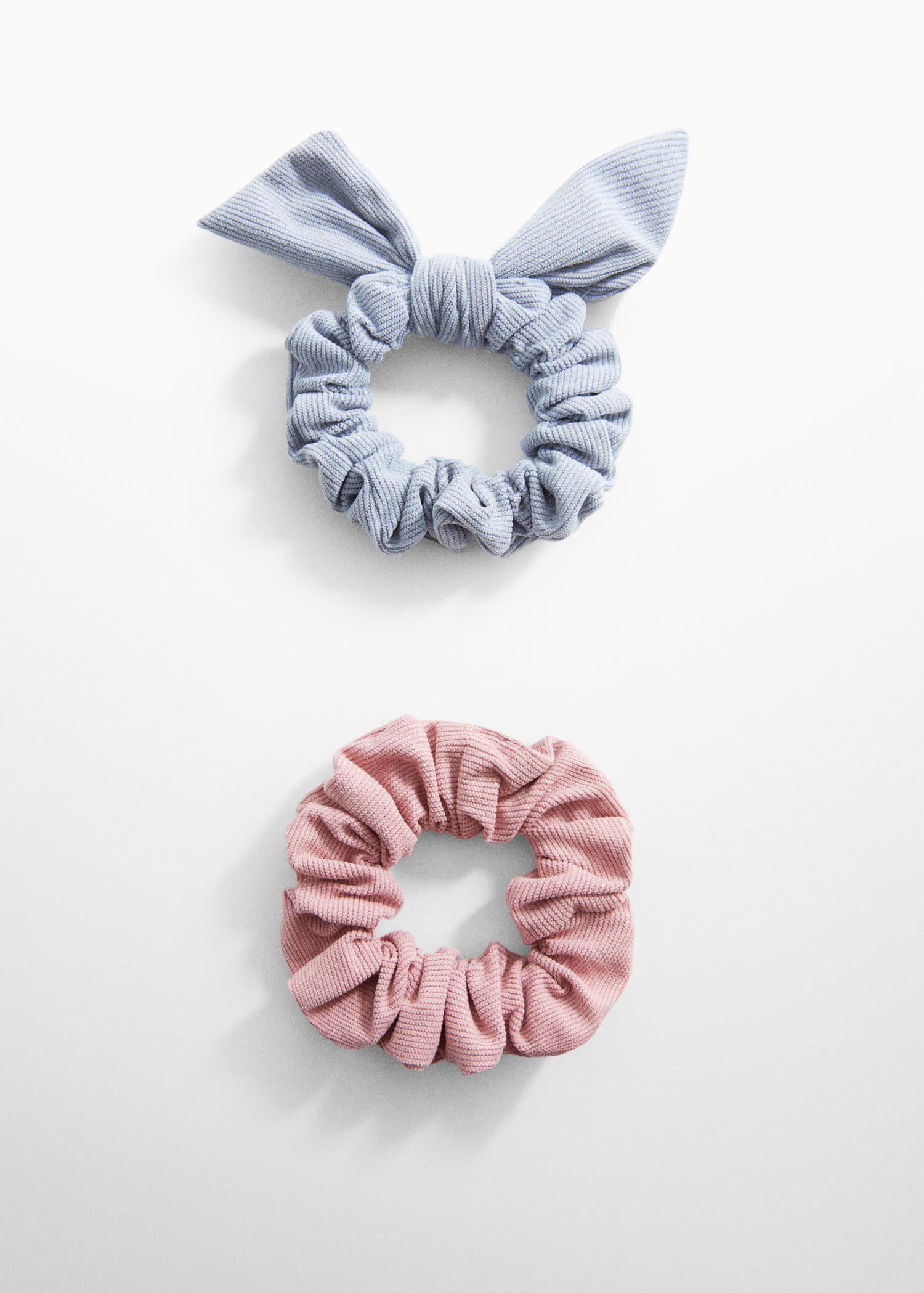 MANGO 2-Pack Texture Scrunchies in Pink | endource