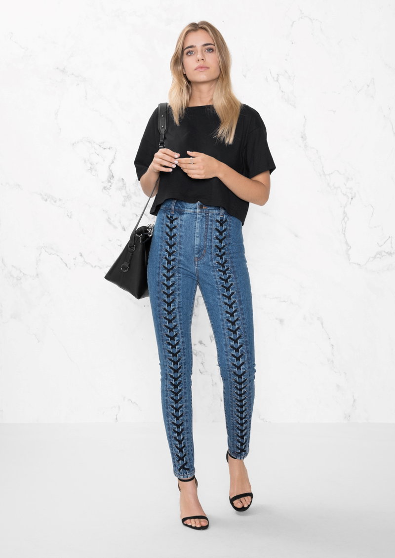 & OTHER STORIES Lace-up Denim Jeans | endource