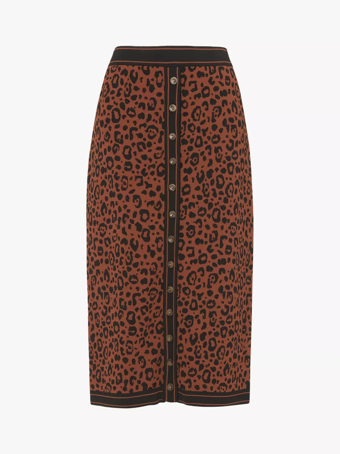 L.K. BENNETT Lea Leopard Print Knitted Skirt in Brown | endource