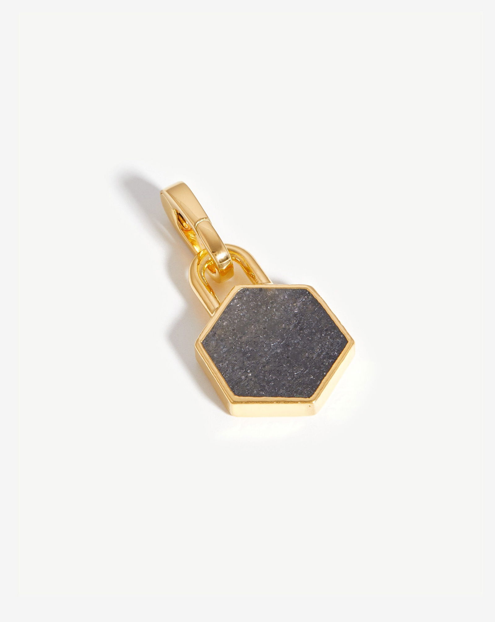 MISSOMA Hex Clip-On Pendant in 18ct Gold Plated Vermeil/Star Quartz ...