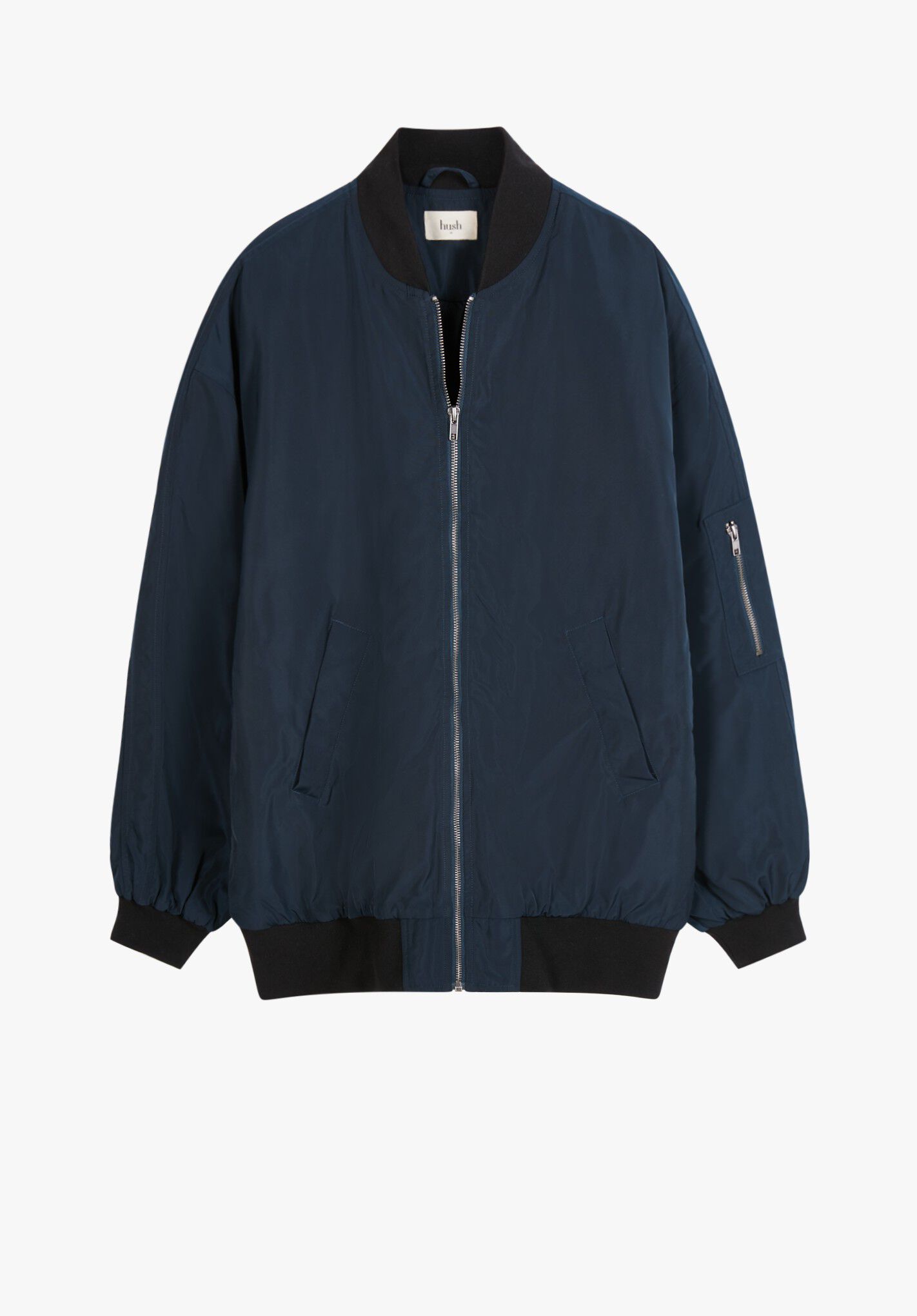 HUSH Topaz Bomber Jacket in Midnight | endource