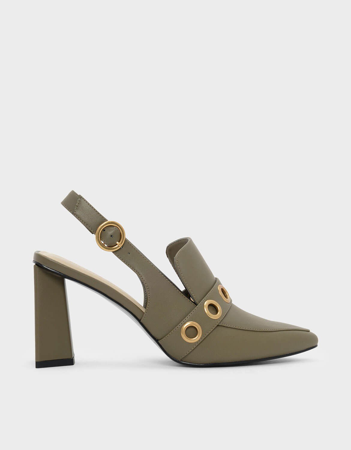 CHARLES & KEITH Rivet Detail Slingback Heels | endource