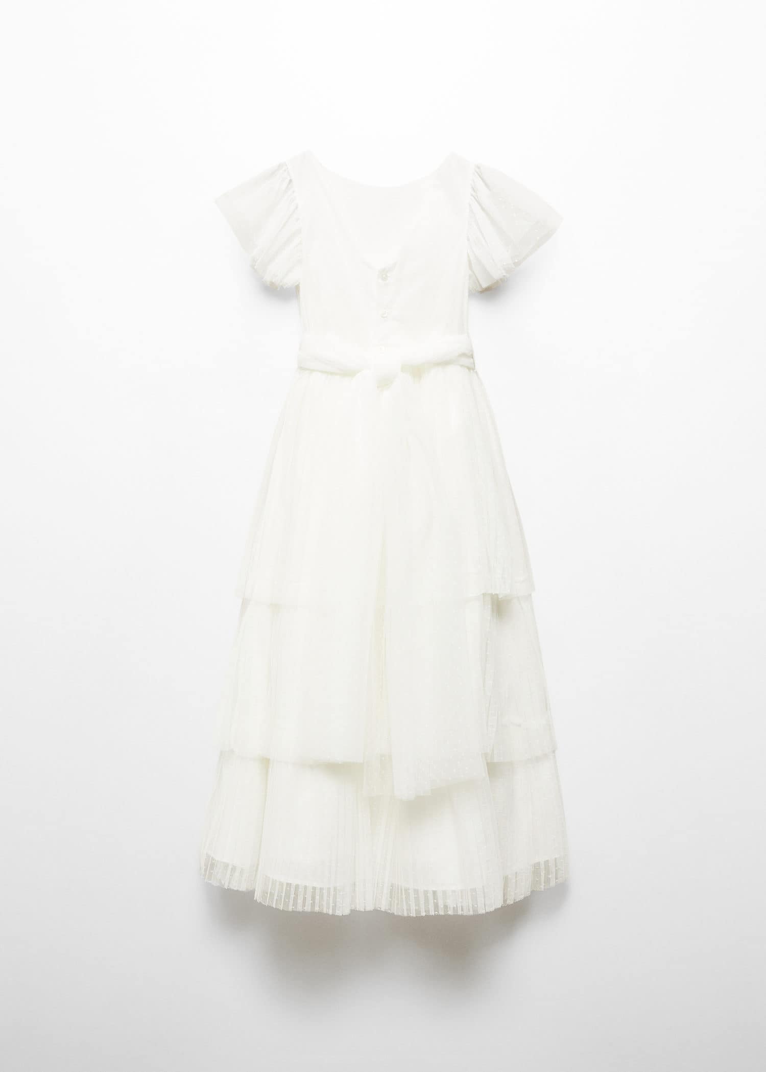 MANGO Ruffle Dress in White | endource