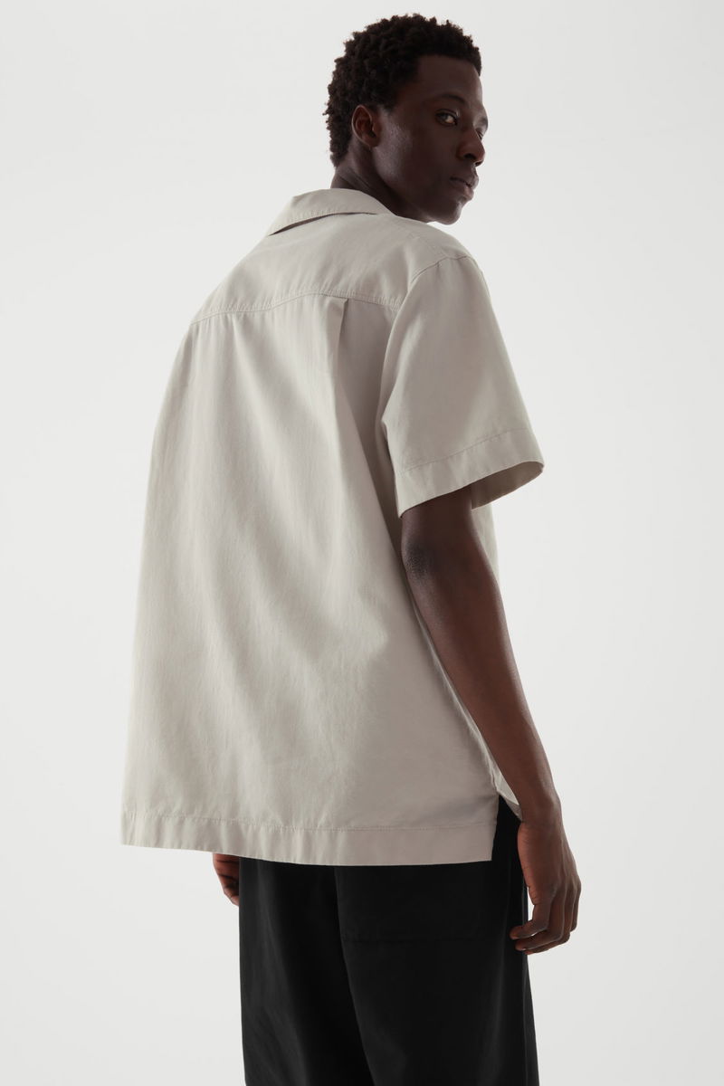 COS Open Collar Polo Shirt in OFF-WHITE | endource