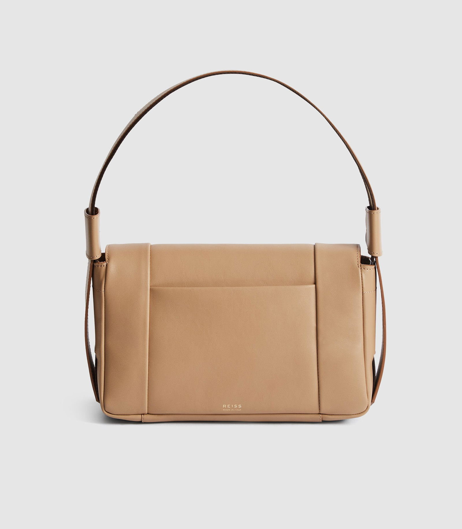 REISS Alma Leather Shoulder Bag in Tan | Endource