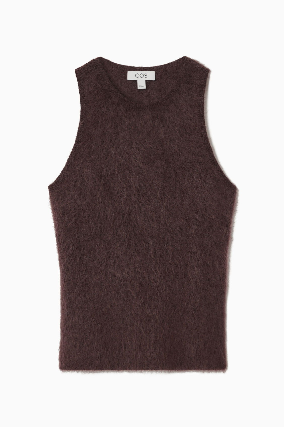 COS Knitted Mohair Vest in DARK BROWN | endource