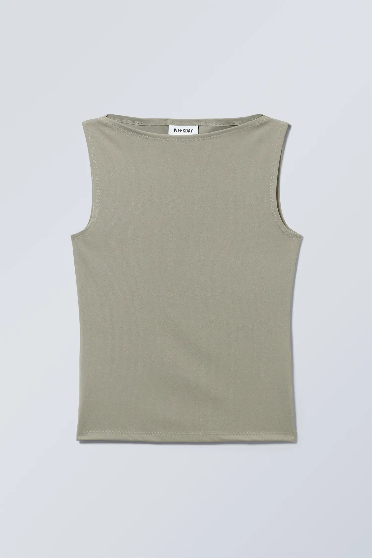 WEEKDAY Annie Boatneck Sleeveless top in Khaki | Endource
