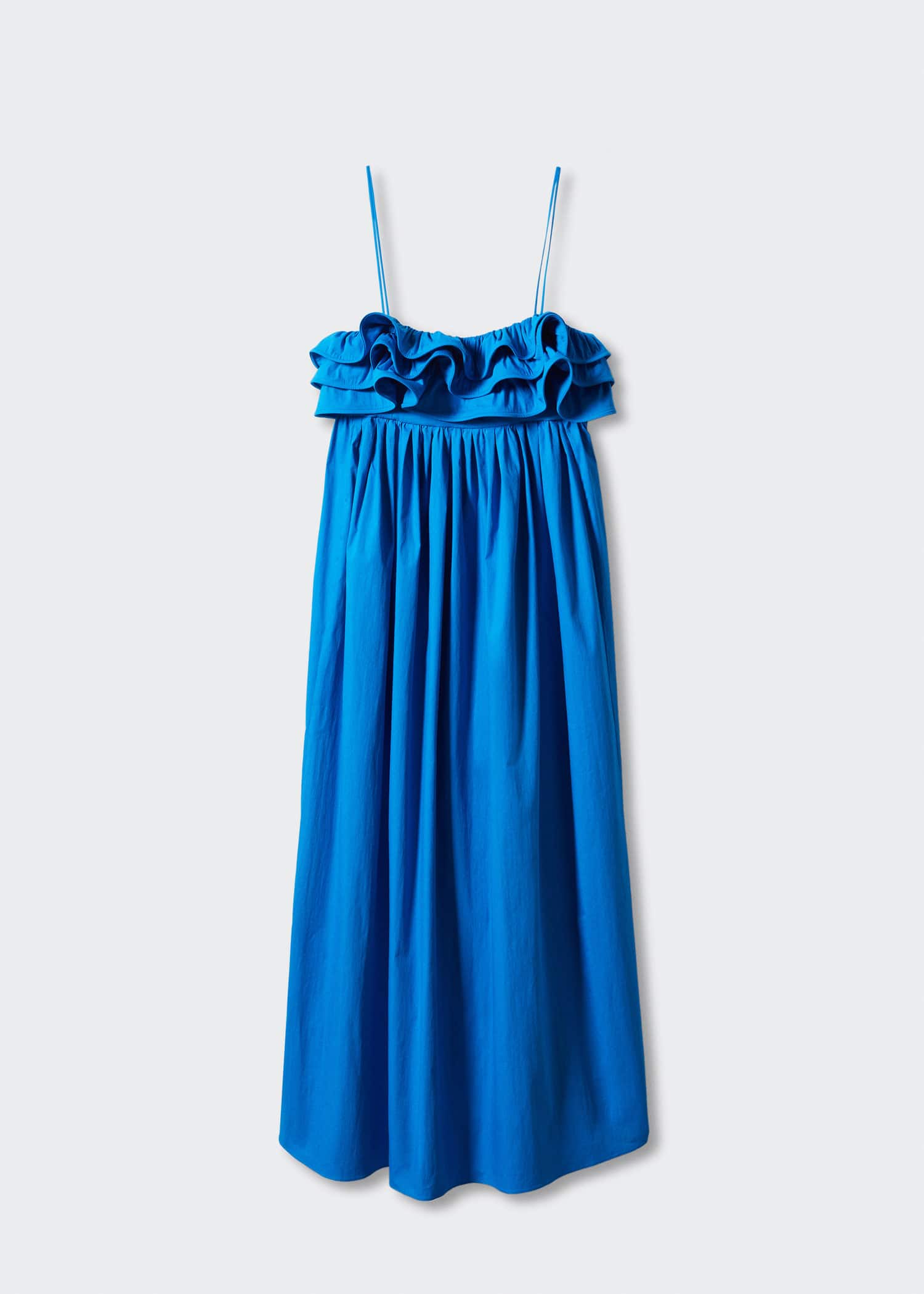 MANGO Ruffle Gown in Blue | Endource