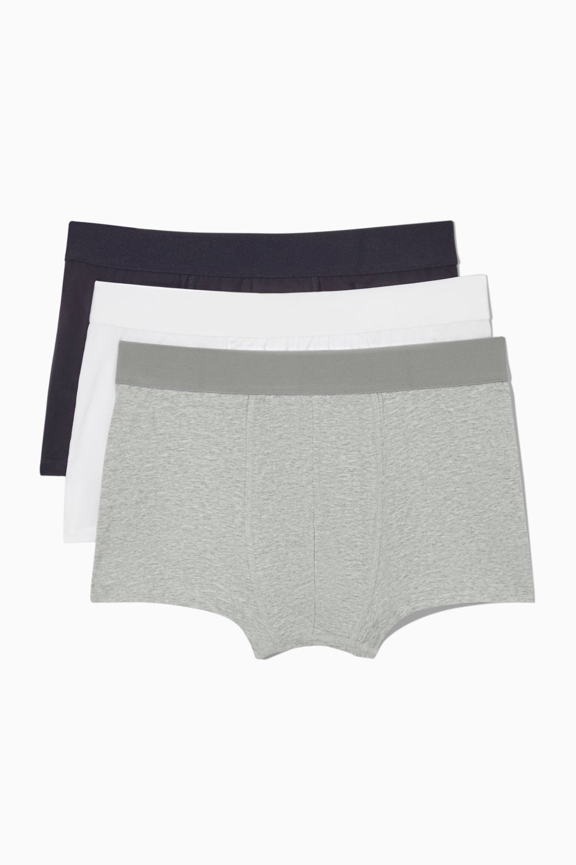 COS 3-Pack Jersey Boxer Briefs in GREY / WHITE / BLACK | endource
