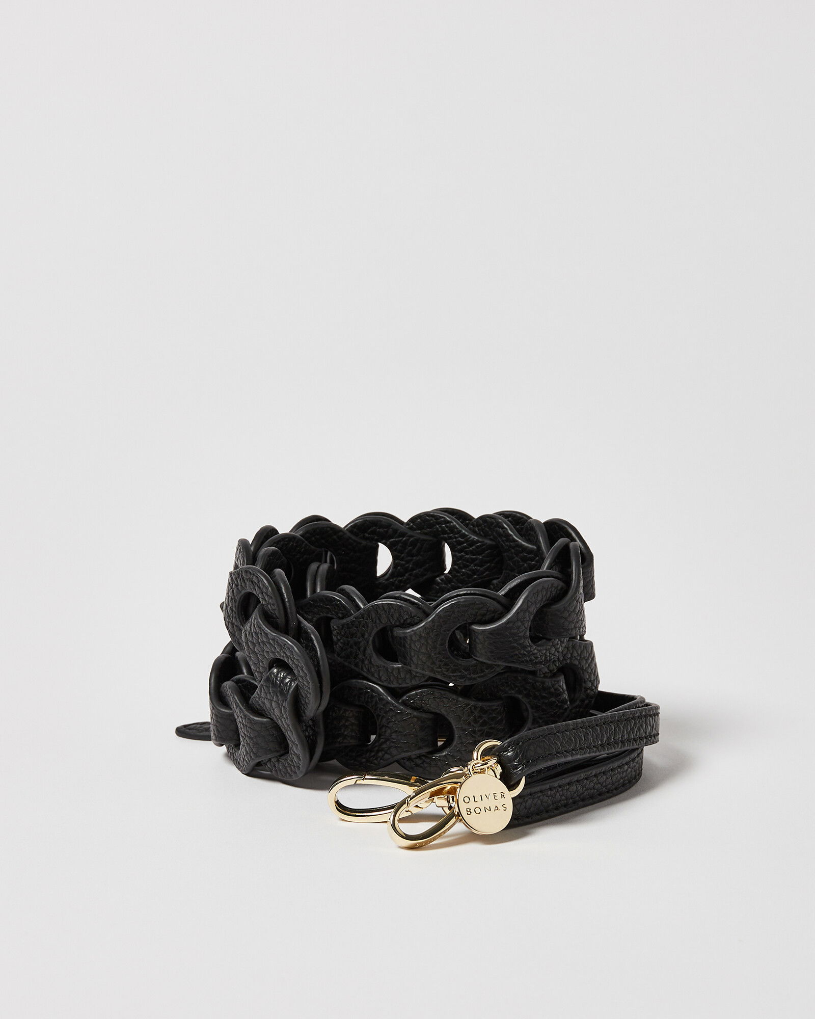 OLIVER BONAS Paddie Chain Link Bag Strap in Black | Endource