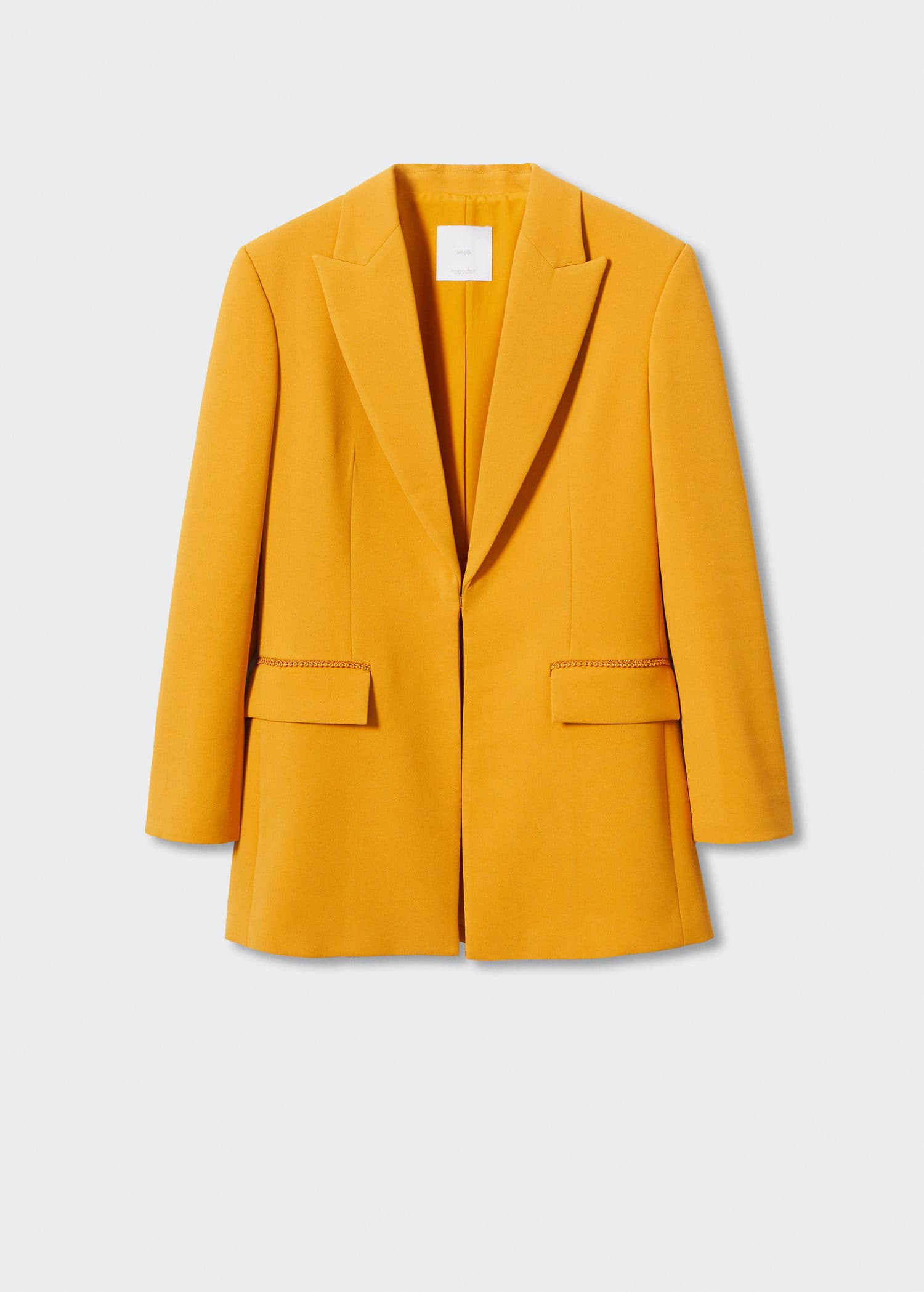 MANGO Jacket With Embroidery Detail in Mustard | endource