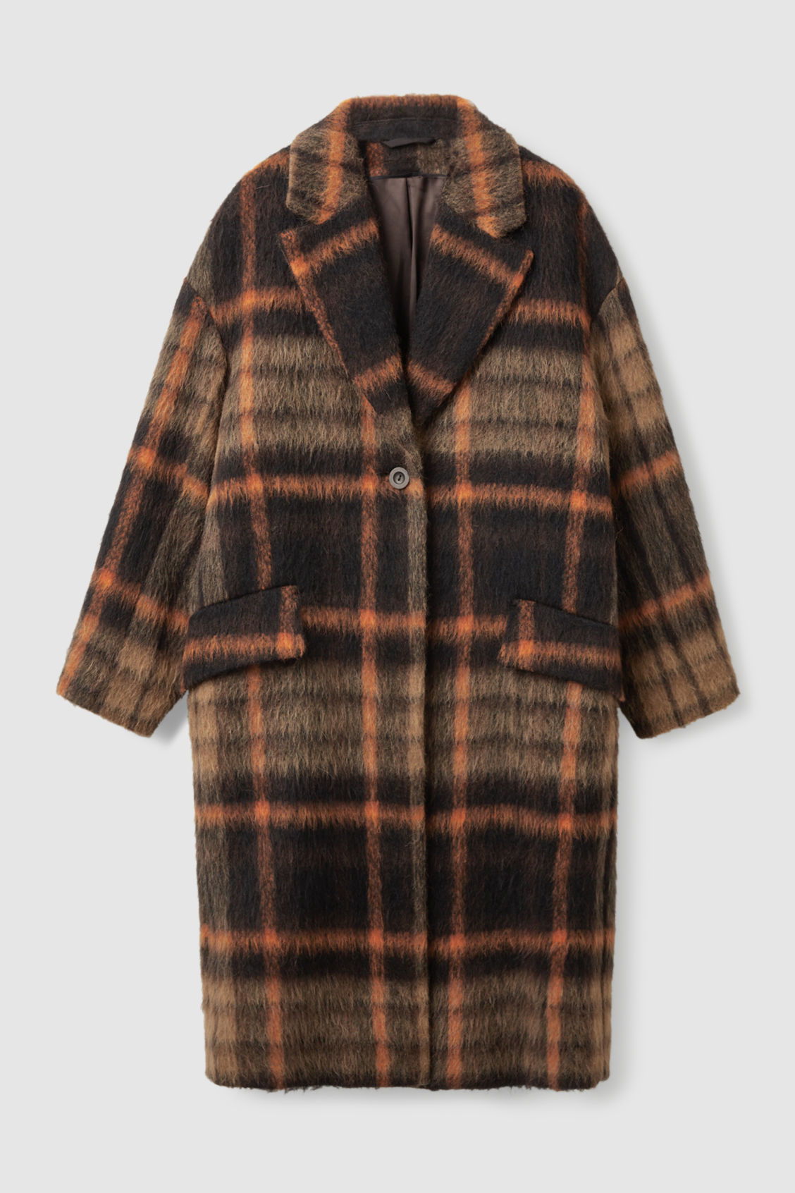 COS Tailored Checked Coat in BROWN / ORANGE | endource