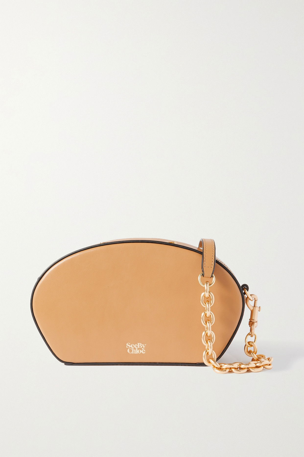 SEE BY CHLOÉ Shell Leather Shoulder Bag in Brown | endource