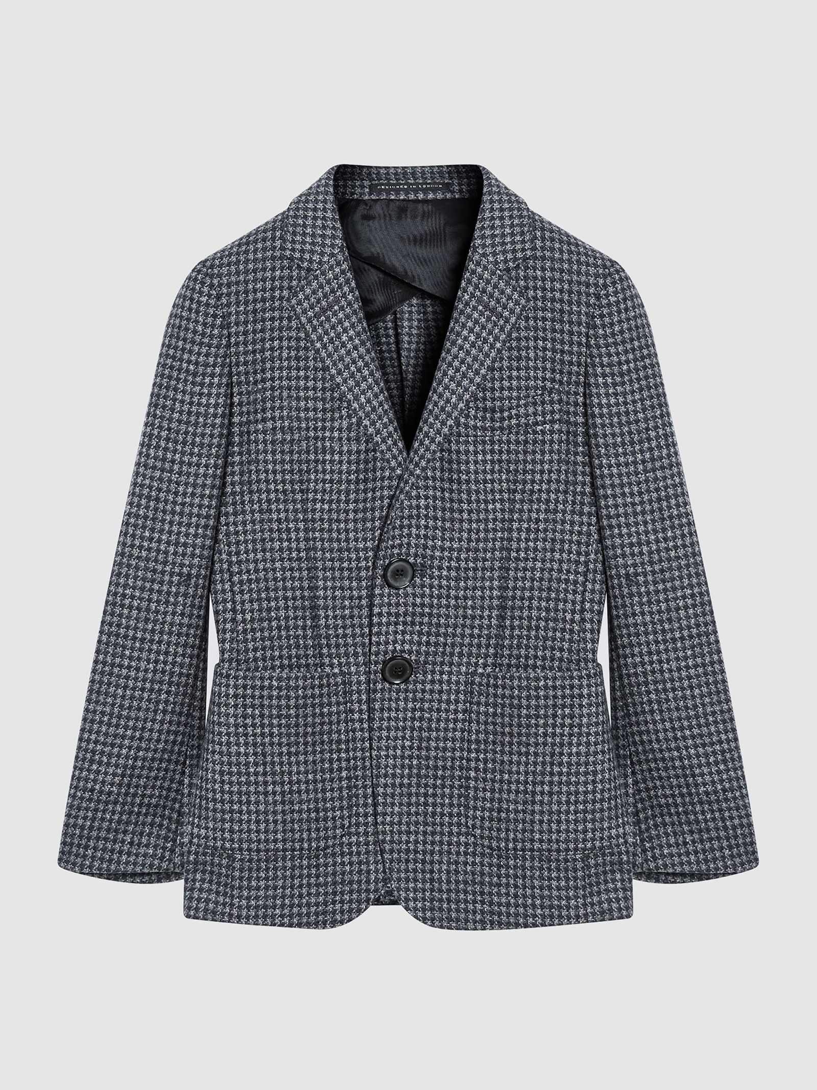 REISS Progress Junior Puppytooth Blazer in Navy/Brown Puppytooth | Endource