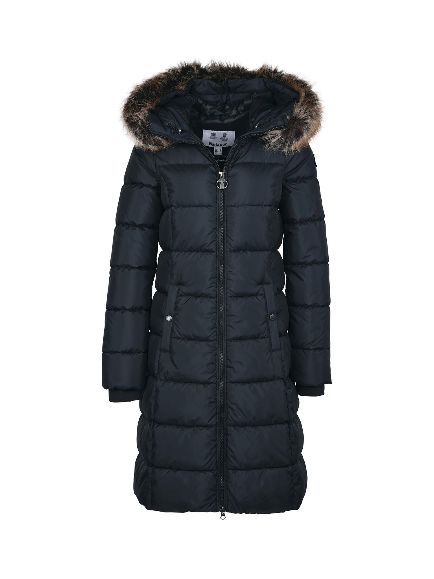 BARBOUR Rosoman Longline Quilted Jacket in Black | endource