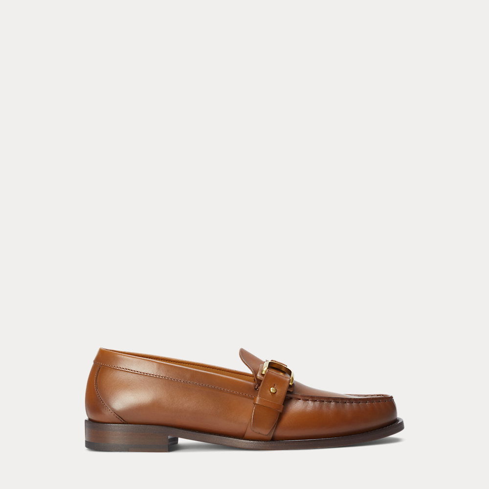 RALPH LAUREN PURPLE LABEL Welington Perrin Calfskin Loafer in Gold ...