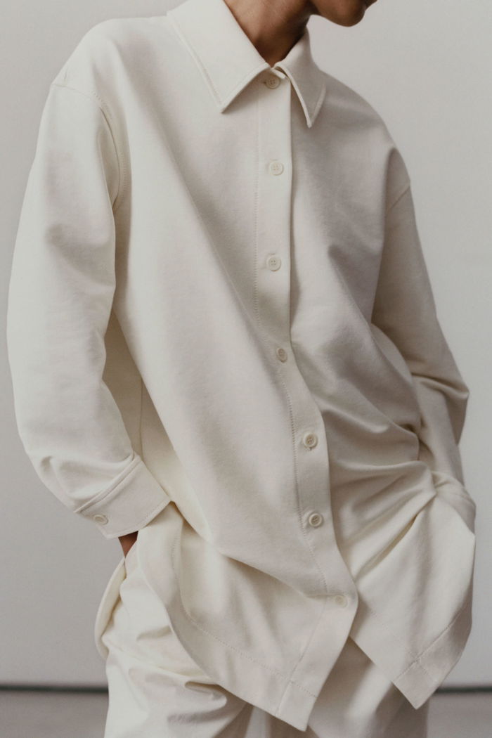 COS Organic Cotton Mix Overshirt in white | Endource