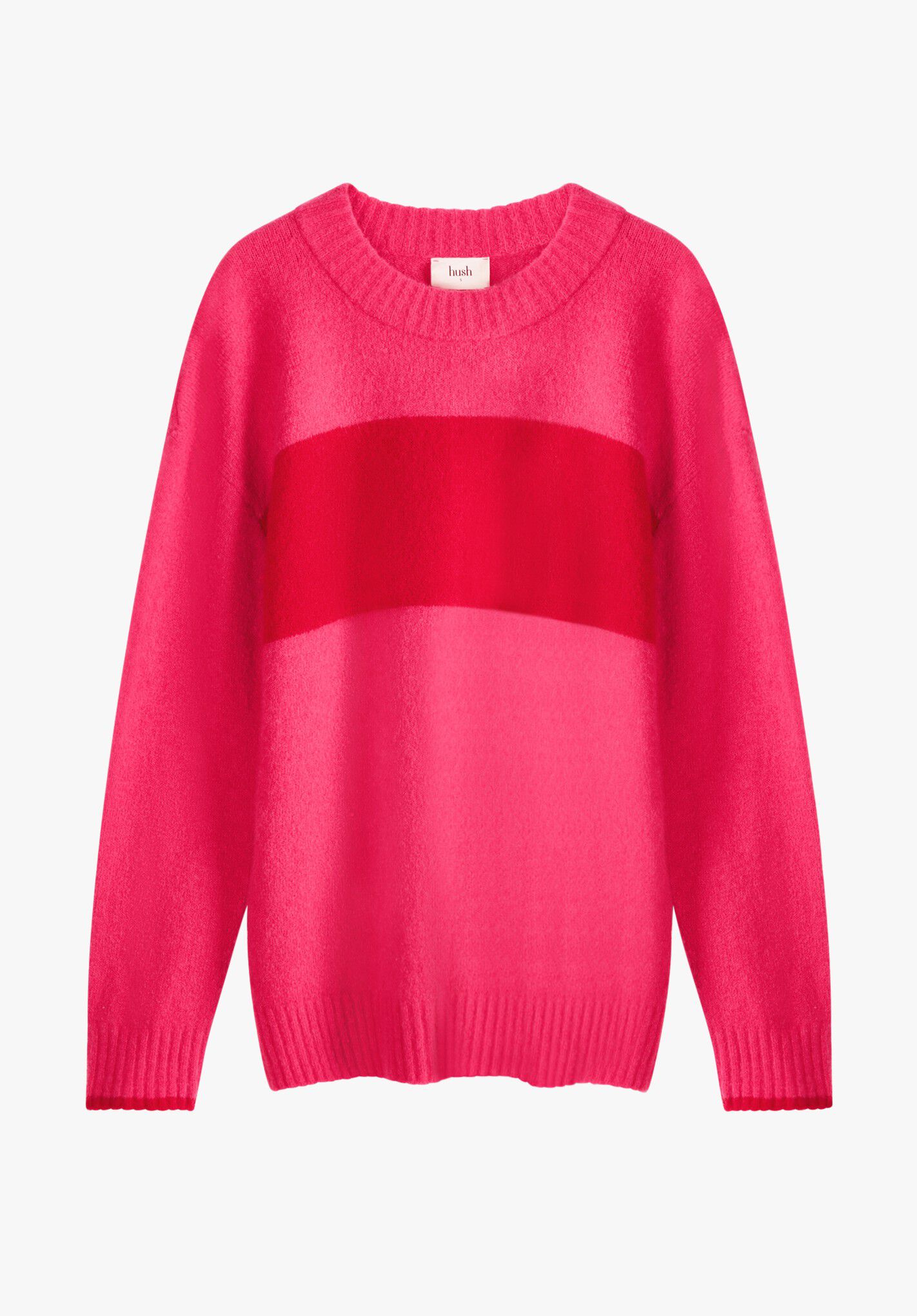 HUSH Briar Colour Block Jumper in Bright Pink | endource