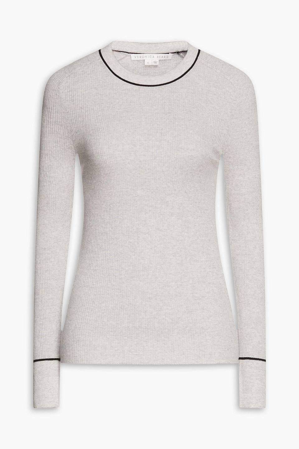 VERONICA BEARD Kinnie Ribbed Merino Wool Sweater in Gray | Endource