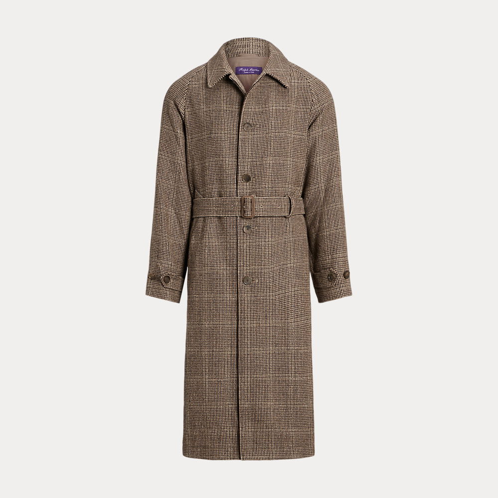RALPH LAUREN PURPLE LABEL Hand-Tailored Tick-Weave Balmacaan Coat in ...