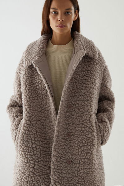 COS Wool Teddy Fleece Coat | endource